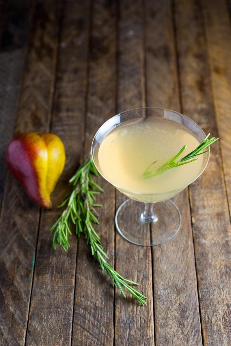 Spiced Pear Cocktail with Rosemary - Nerds with Knives