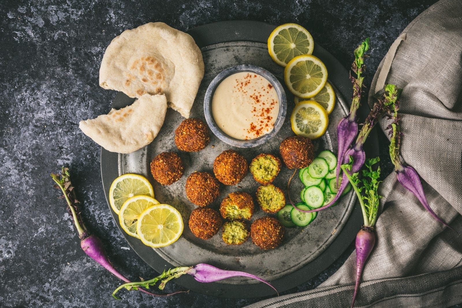 Crispy Falafel with Homemade Pita and Lemon-Garlic Tahini Sauce - Nerds ...