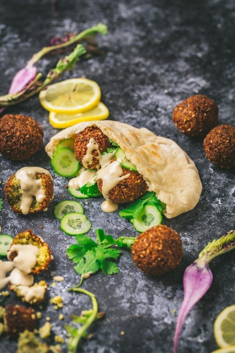 Crispy Falafel with Homemade Pita and Lemon-Garlic Tahini Sauce - Nerds ...