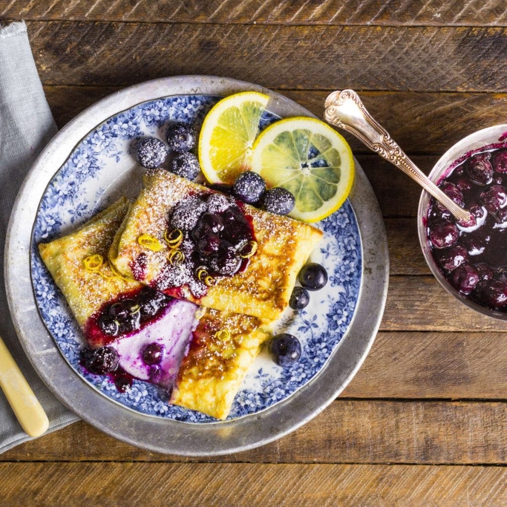 Cheese and Blueberry Blintzes with Blueberry Preserves Syrup - Nerds ...