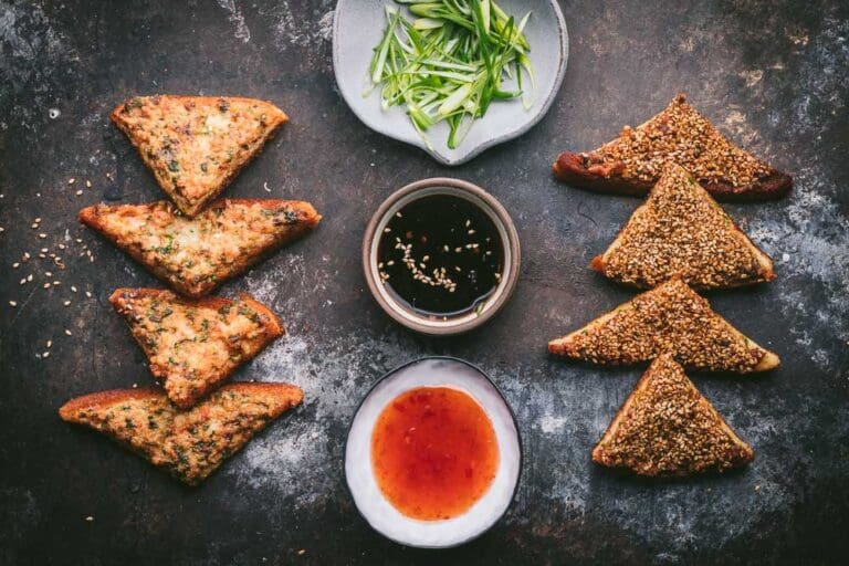 Shrimp Toast with Sweet and Spicy Dipping Sauce - Nerds with Knives