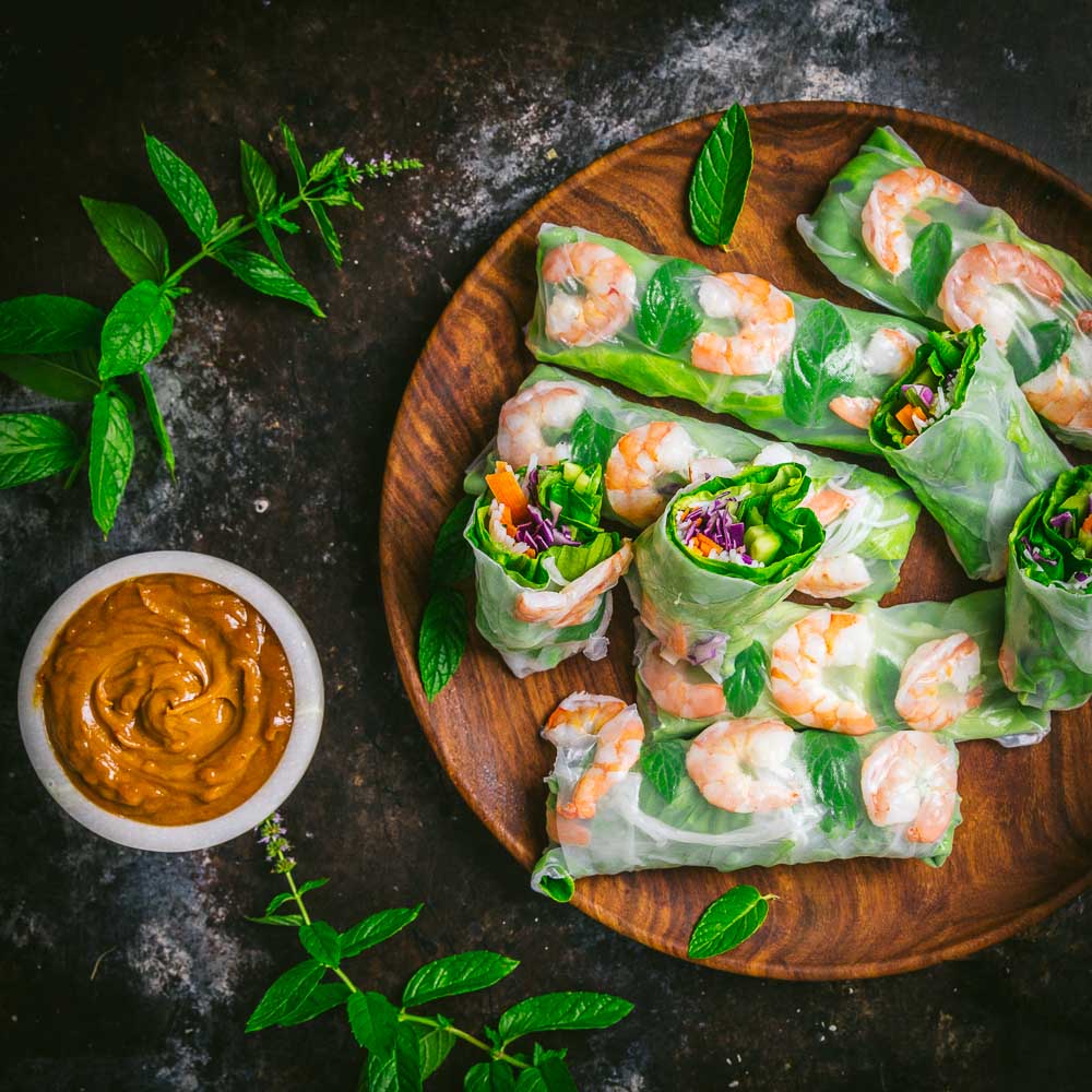 Vietnamese Summer Rolls with Peanut Dipping Sauce - Nerds with Knives